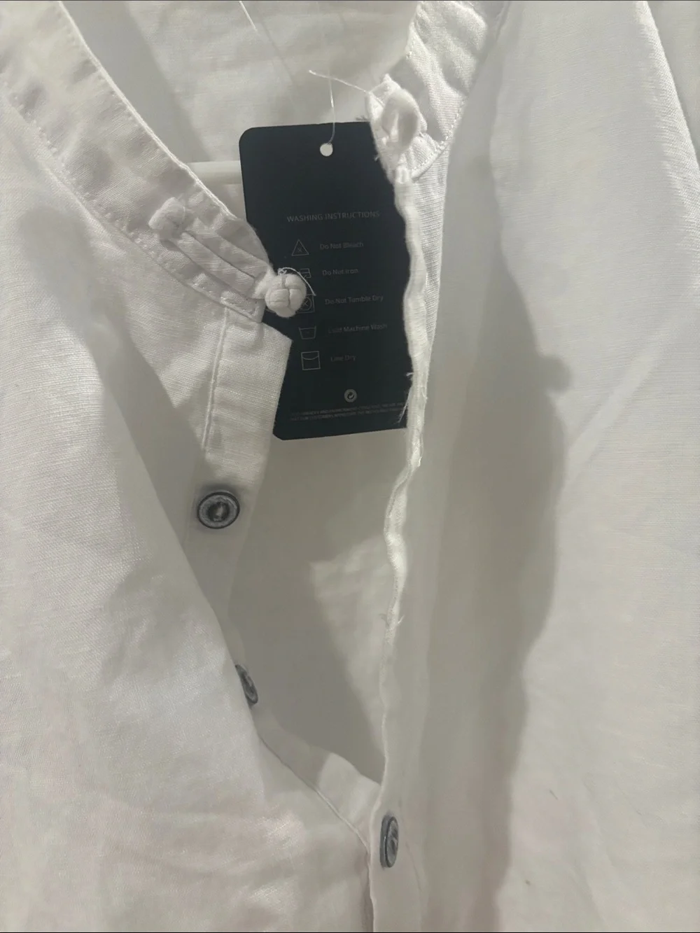 Reverse Shirts Reverse White Shortsleeve Button Linen Down Henley